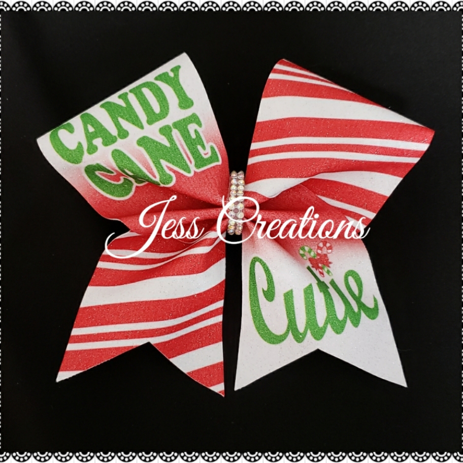 Candy Cane Cutie Cheer Bow – Jess Creations LLC