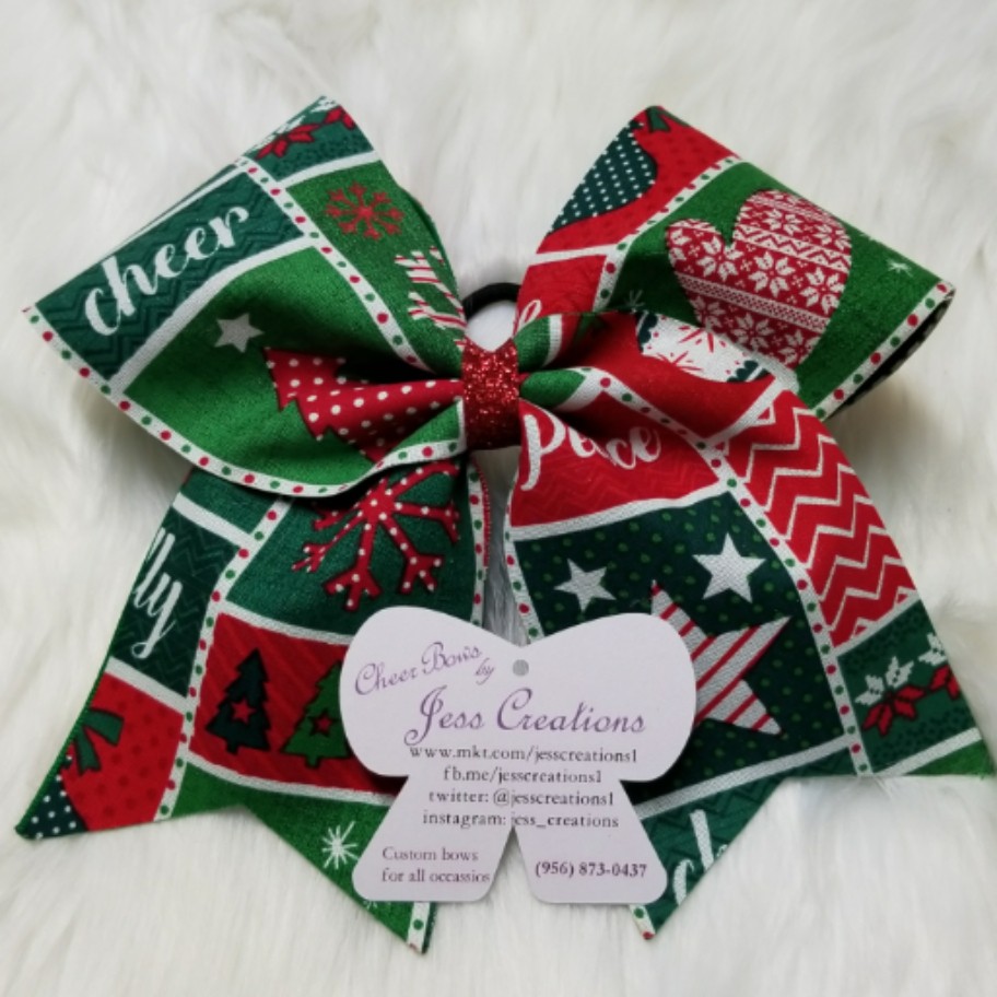 Cheer Christmas Holiday Cheer Bow – Jess Creations LLC