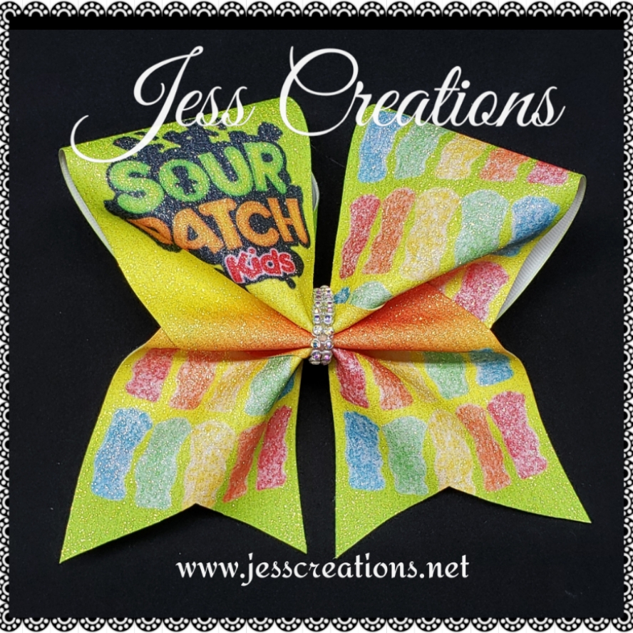 Sour Patch Kids Cheer Bow – Jess Creations LLC