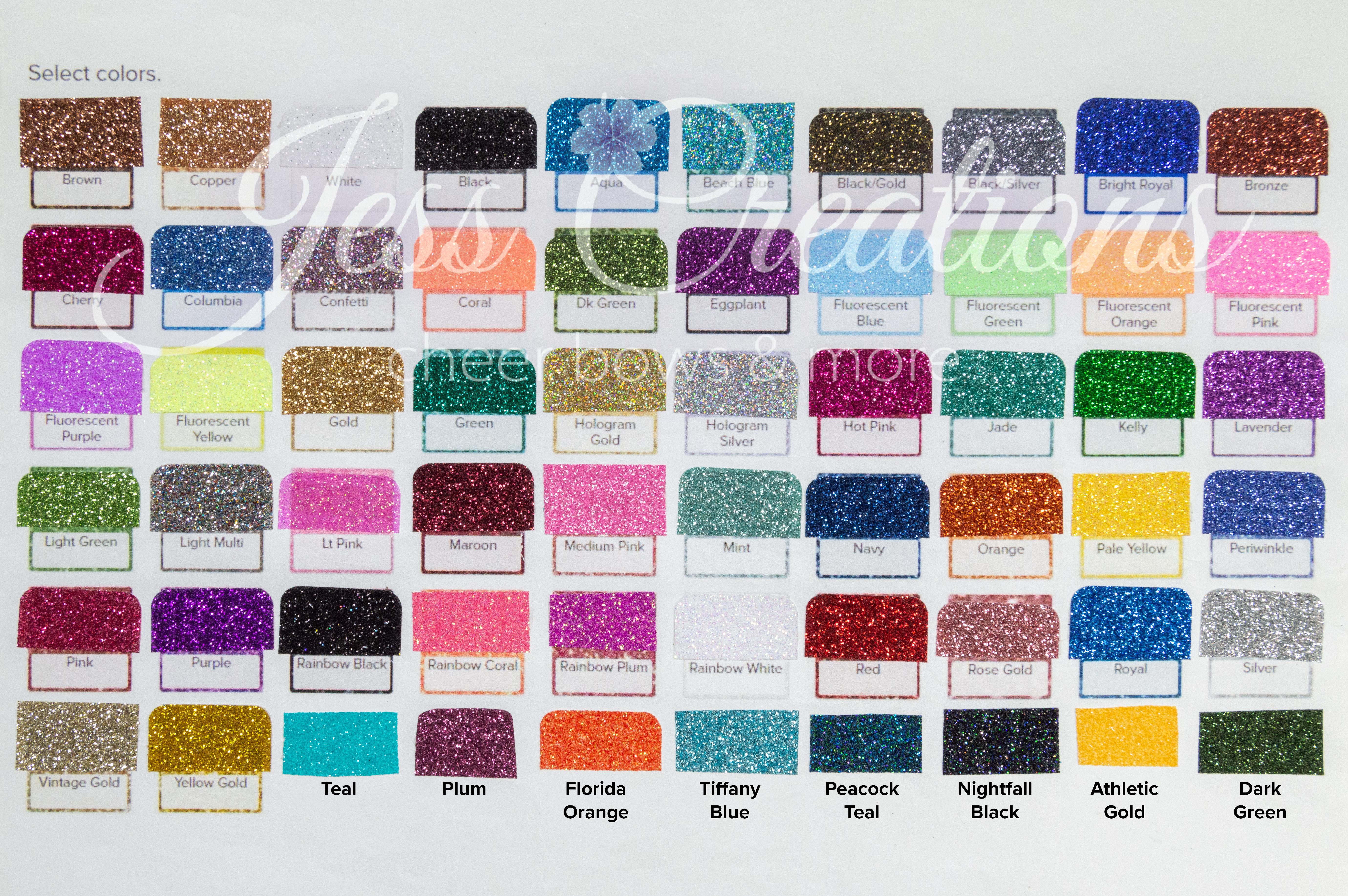 Glitter Flake Color Chart – Jess Creations LLC
